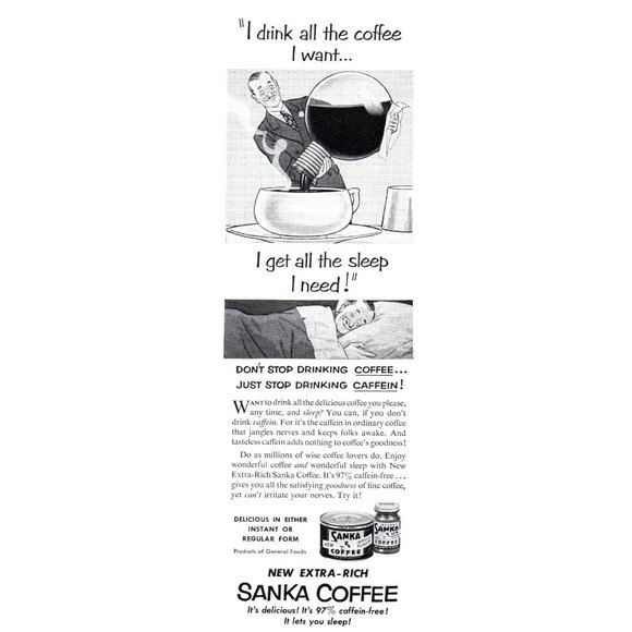Sanka | Art | 953 Sanka Decaf Coffee Vintage Print Ad Man Business Suit ...